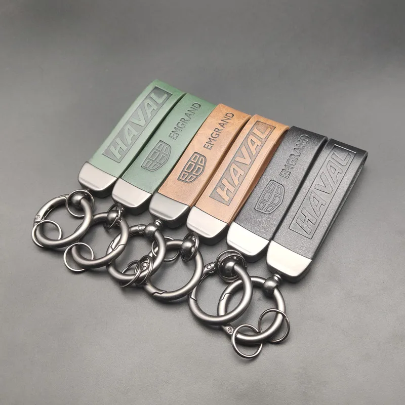 Leather Alloy Metal Car Emblem Keychain Key Chain Keyring For Vw ...