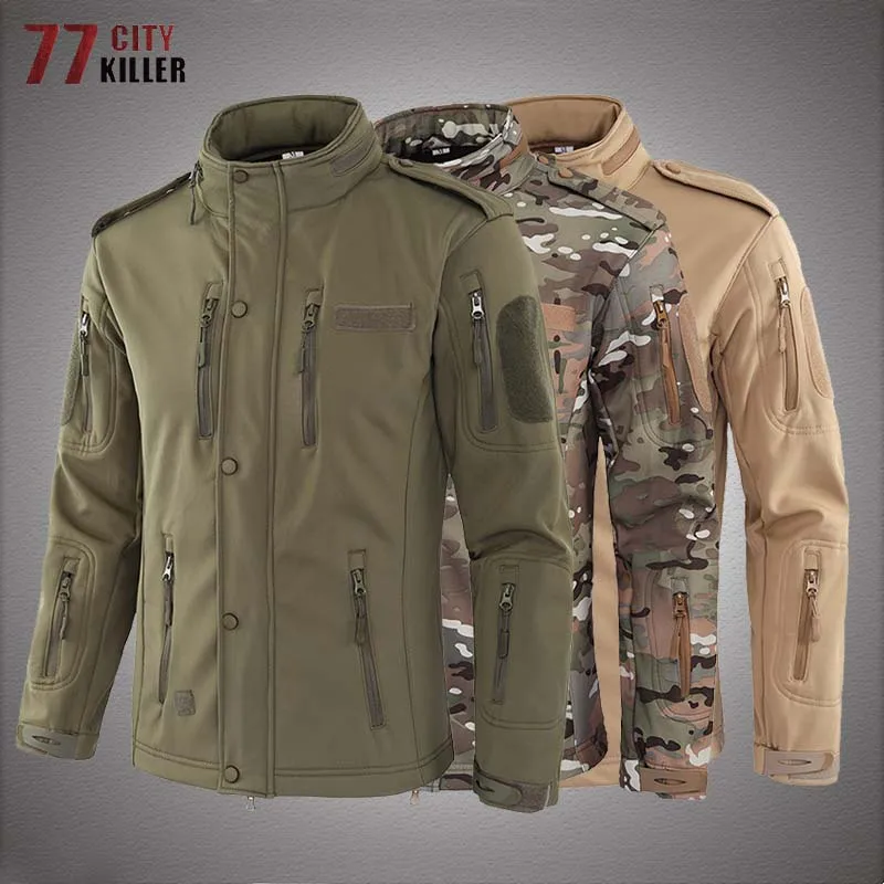 Shark Skin Soft Shell Tactical Jackets Men Military Windproof ...