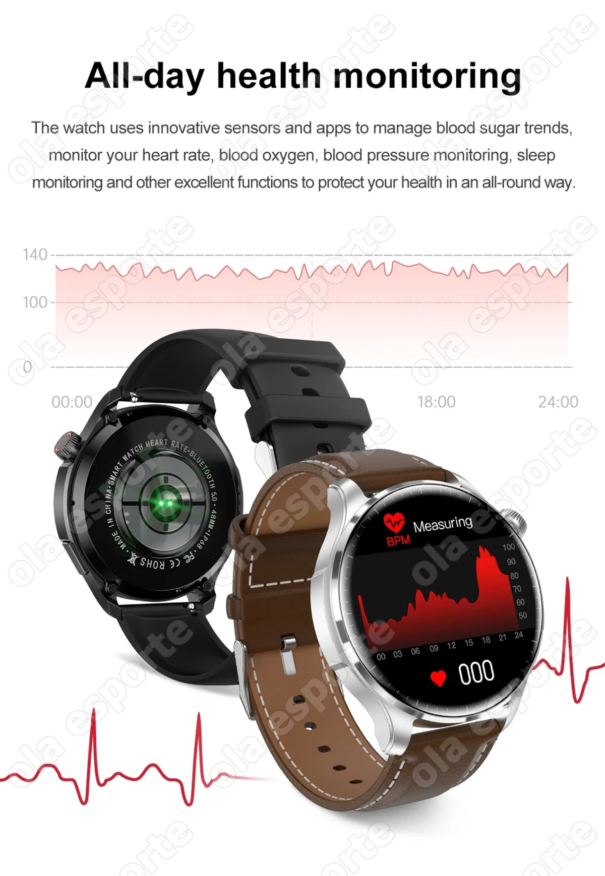 SmartWatch AMOLED Color Screen High-Precision GPS Turn Wrist Shine ...