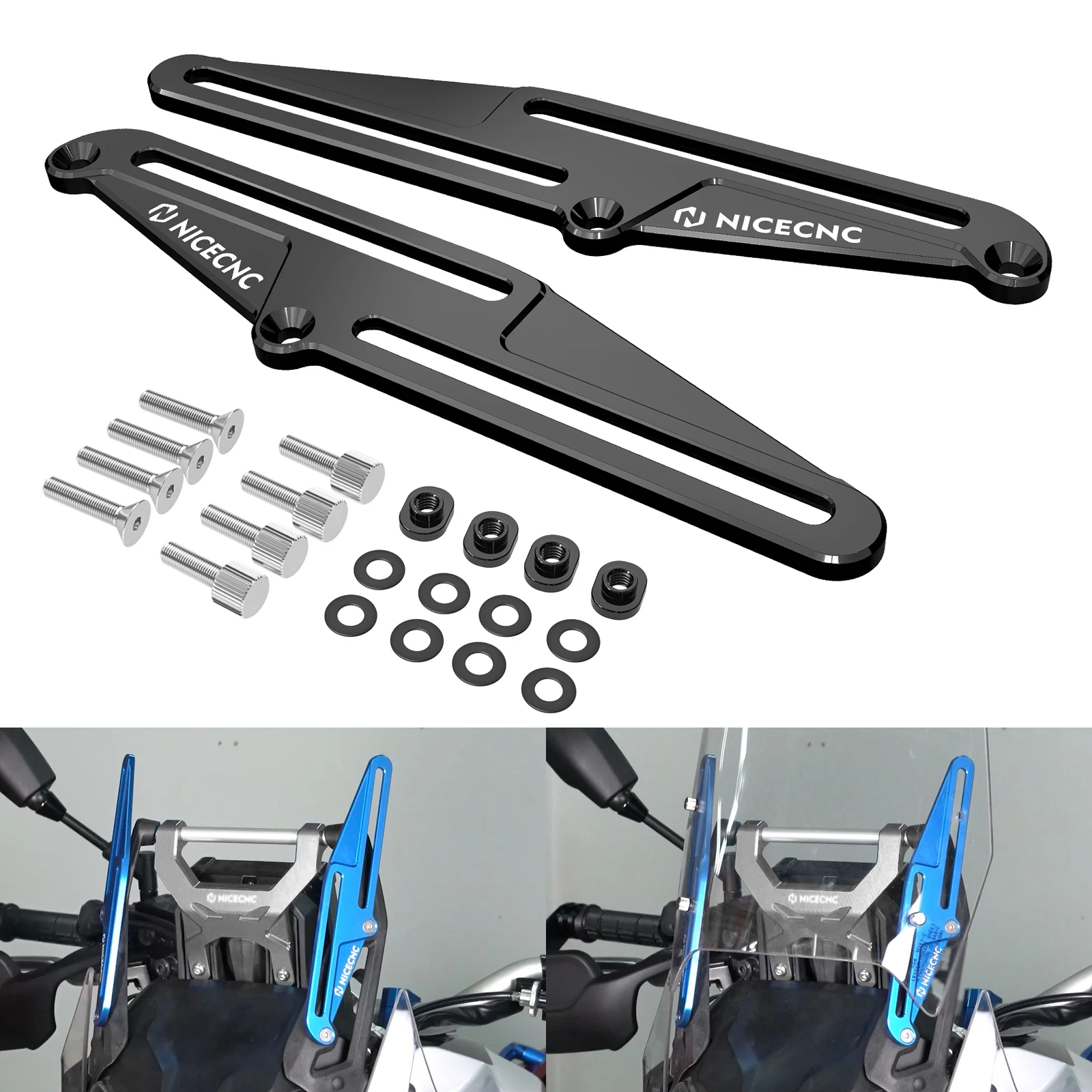 For-2019-2023-2024-Yamaha-Tenere-700-Rally-Windshield-Brackets-Adjustable-Windscreen-Support ...