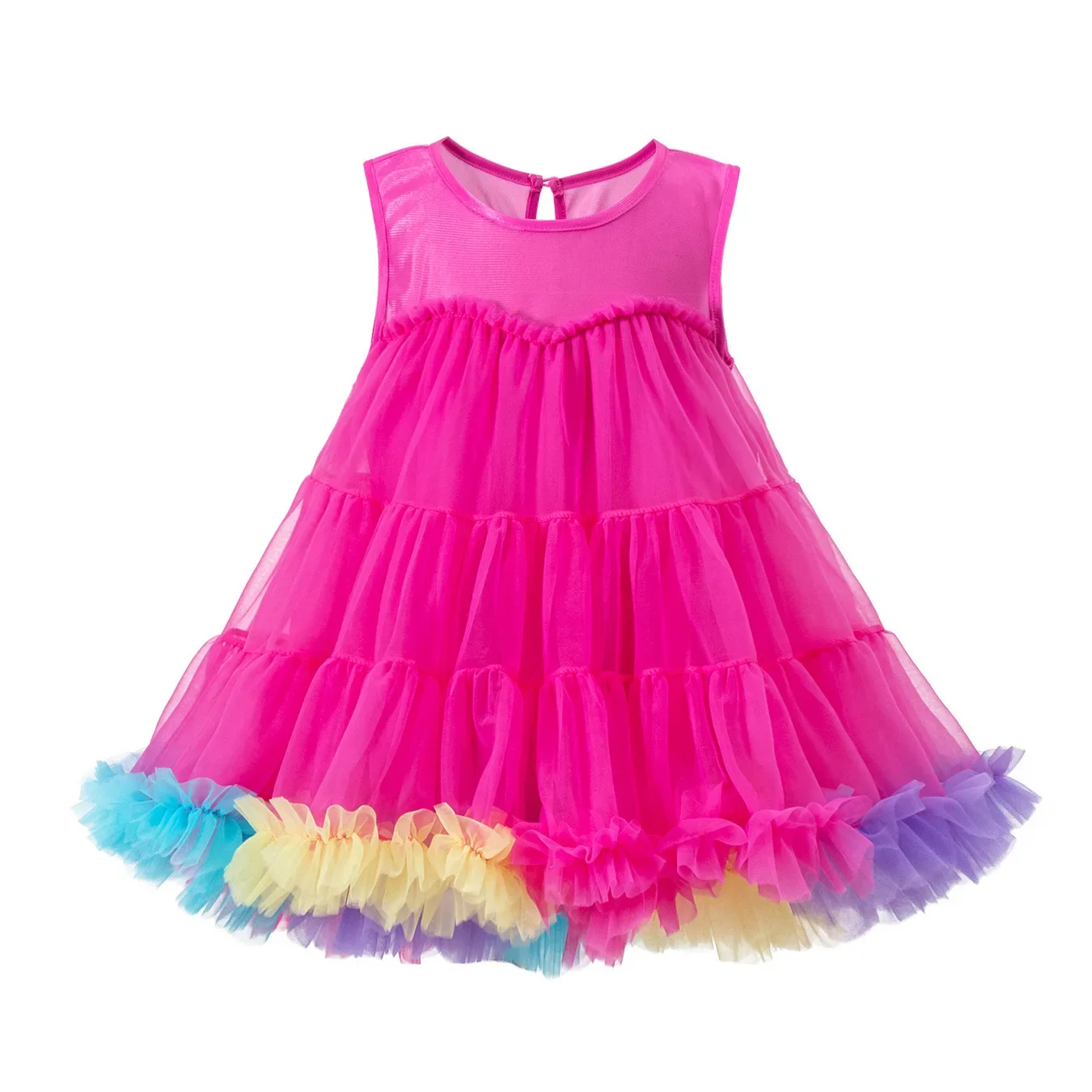 Baby Girls Tutu Dress Sleeveless Strap Rainbow Princess Girls Birthday ...