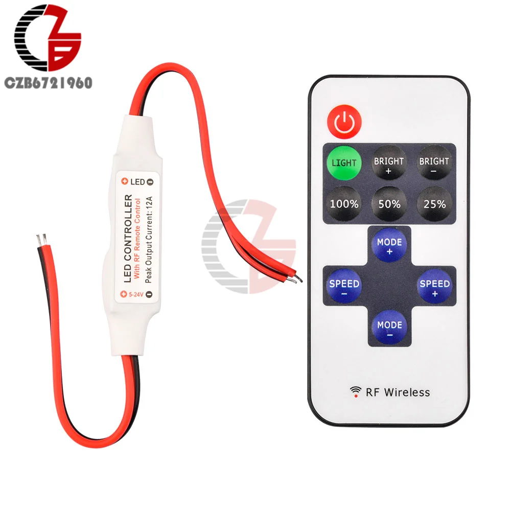 1 Set 12v Wireless Rf Remote Switch Controller Led Dimmer Wireless ...