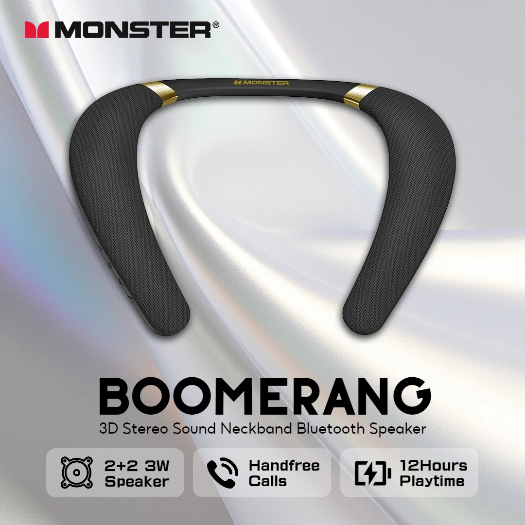 Monster-Boomerang-Altavoz-Bluetooth-banda-para-el-cuello-con-sonido-est ...