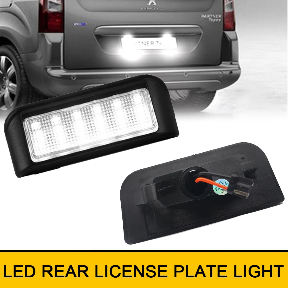 6000K White LED Rear License Plate Lights For Peugeot Expert Partner ...