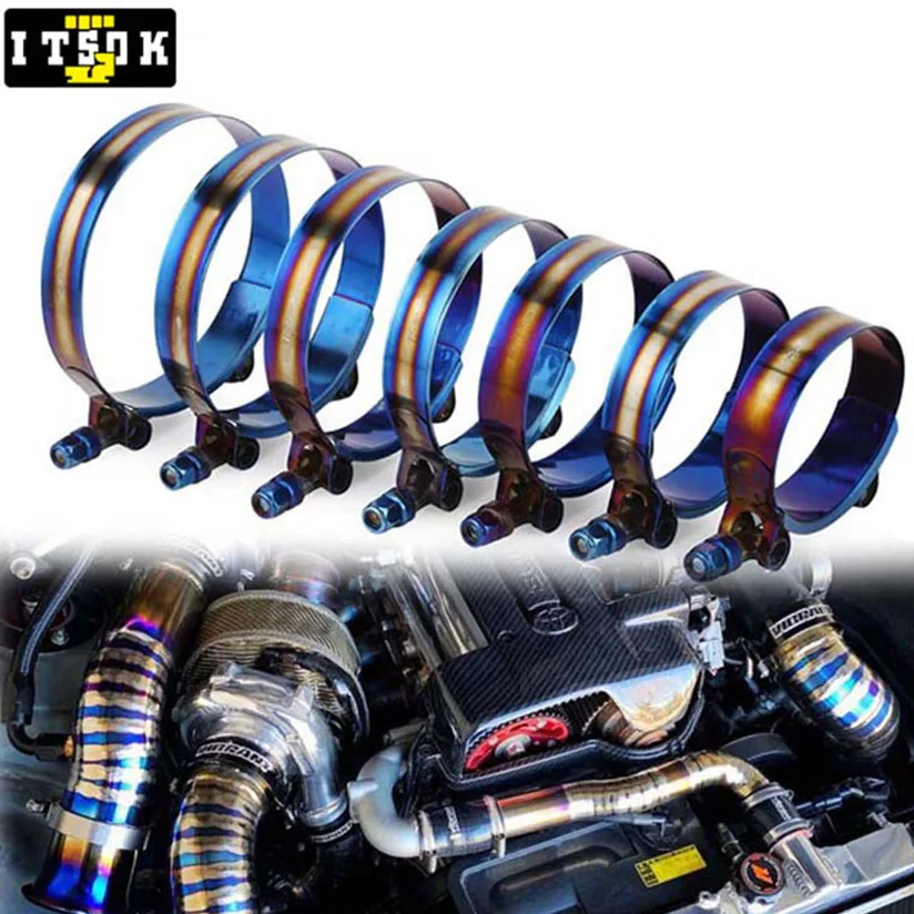 Hose-Clamp-T-Bolt-High-Quality-Stainless-Steel-Burnt-Titanium-Blue ...