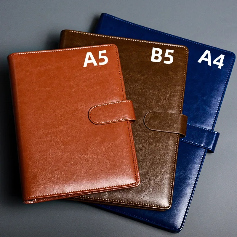 A5-Leather-Surface-Business-Notebook-Detachable-Pages-Booklet-For ...