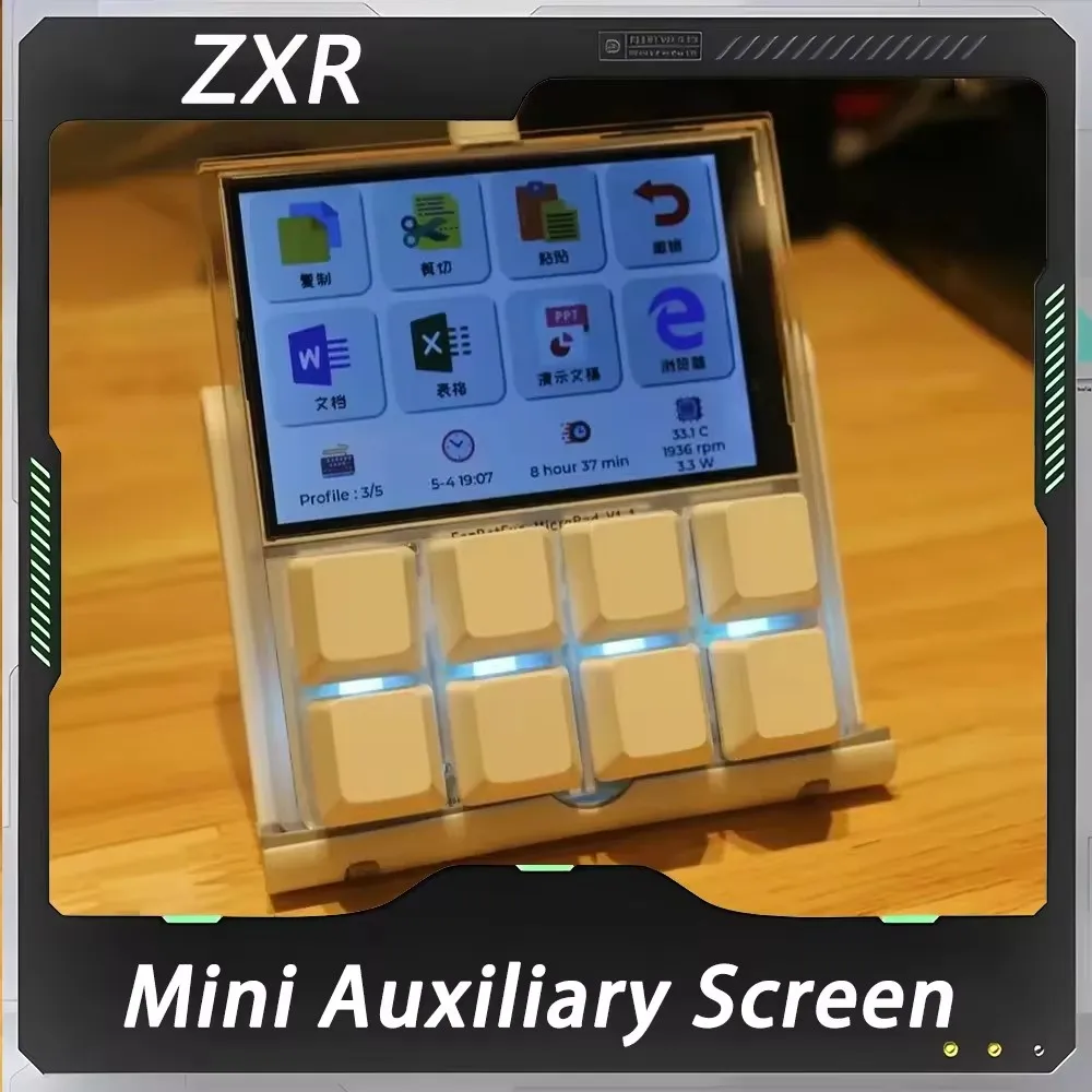 ZXR-Mechanical-Keyboard-Auxiliary-Screen-Mini-Keyboard-Multifunctional ...