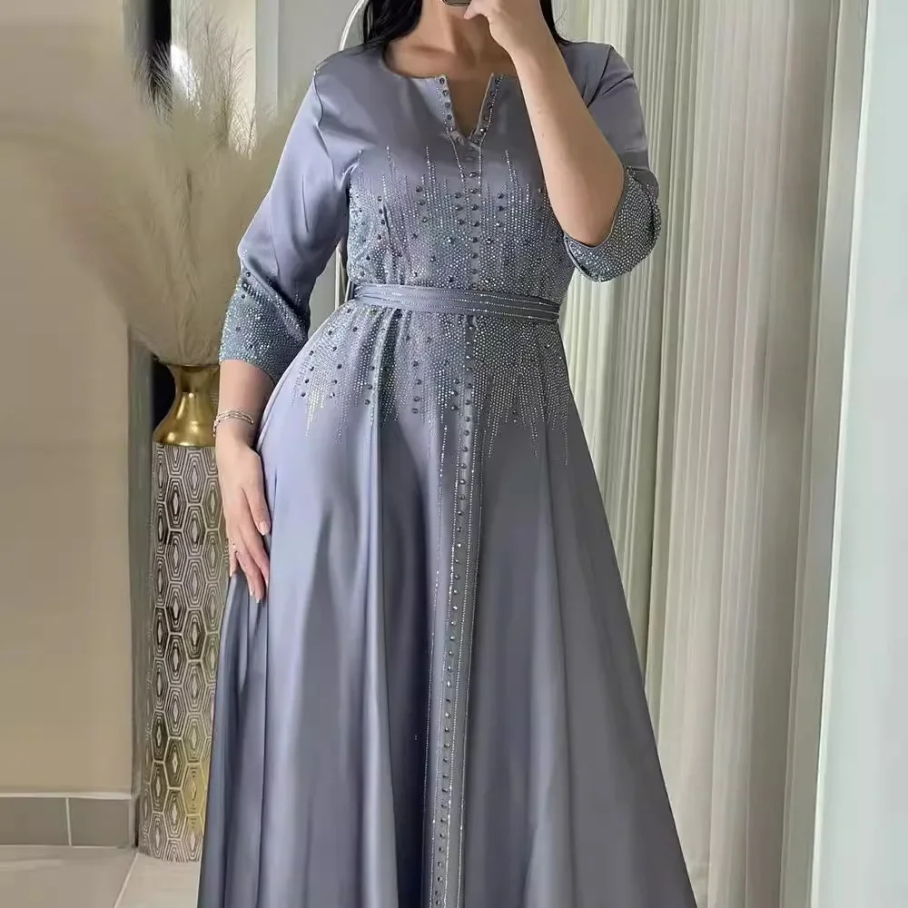 Fashion-Diamond-Evening-Dress-Abaya-Dubai-Muslim-Satin-Dress-for-Women ...