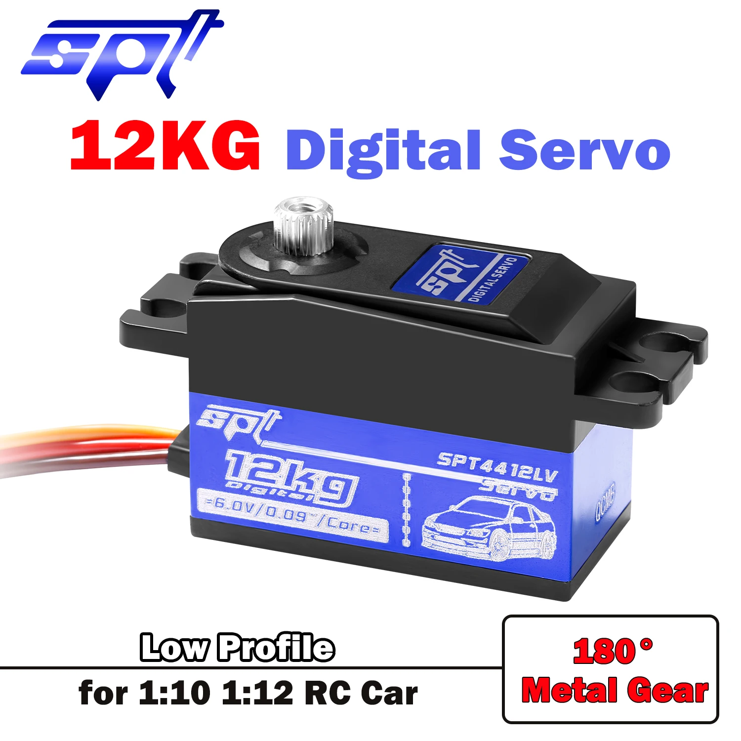 12KG-Short-Body-Servo-SPT-4412LV-180-Digital-Metal-Gear-Low-Profile-for ...