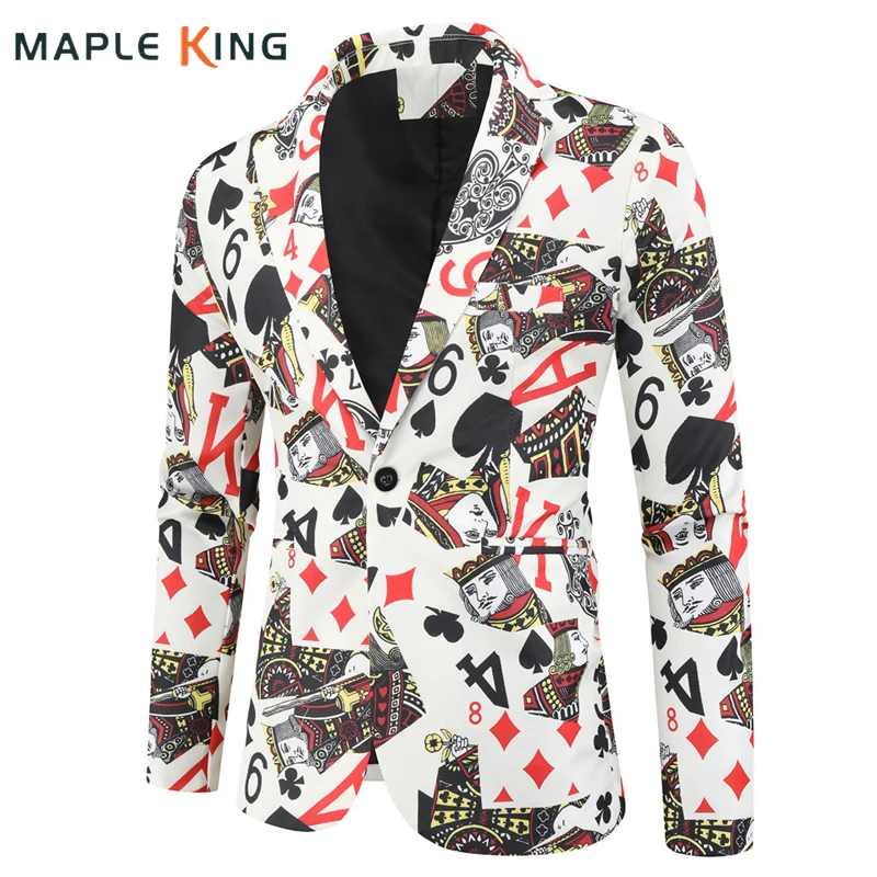 Playing-Cards-Poker-Print-Funny-Mens-Blazer-Jacket-2020-Korean-Fashion ...