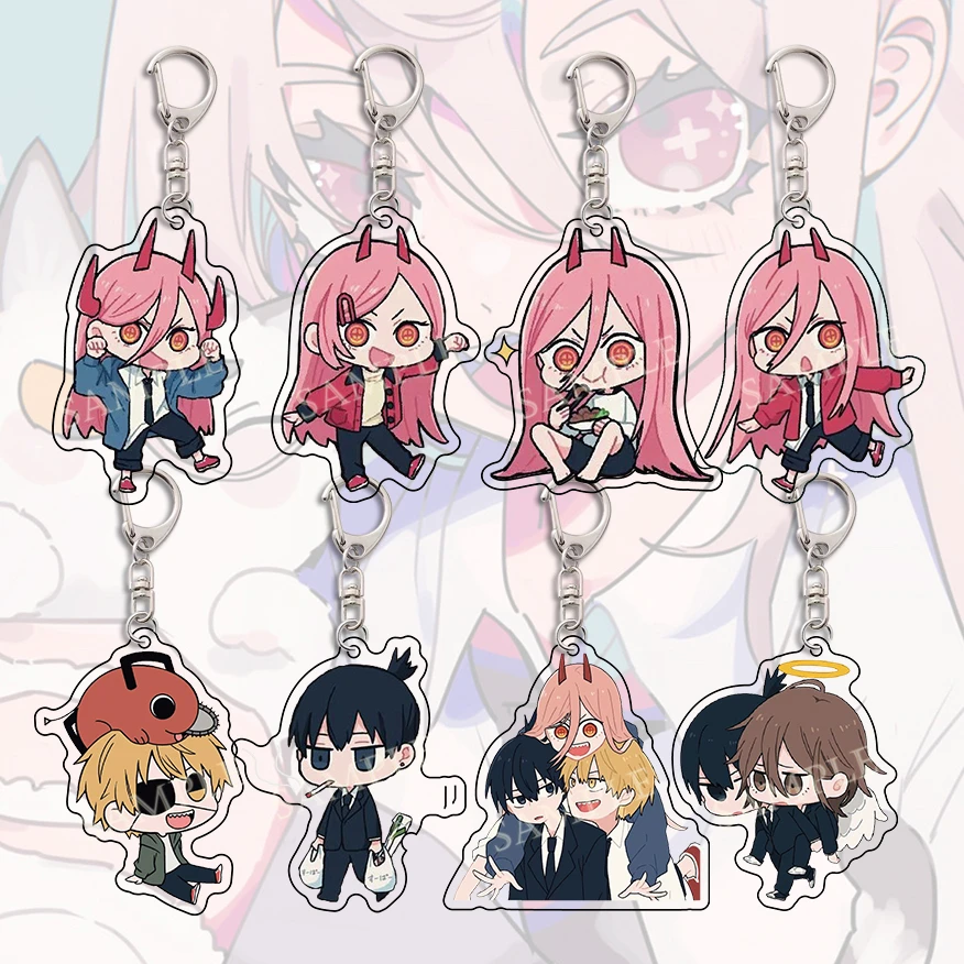 Japan Anime Chainsaw Man Cute Figures Keychain Collection Pochita Denji ...