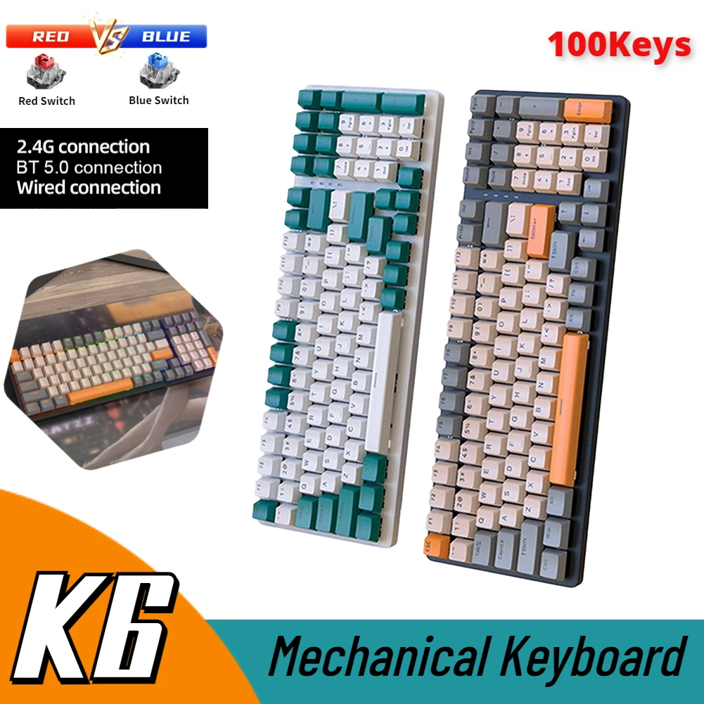 K6-Mechanical-Keyboard-100-Keys-Keycaps-Wireless-RGB-5-0-BT-2-4-Ghz ...