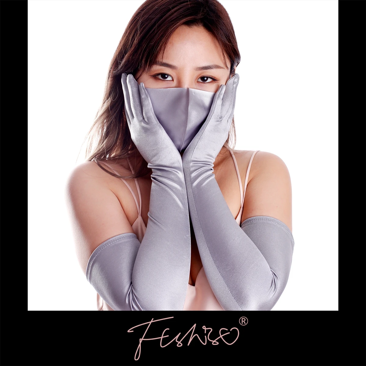 Ftshist Solid Color Satin Face Masks Sexy Glossy Mask For Mouth Light Silky Fetish Masked ...