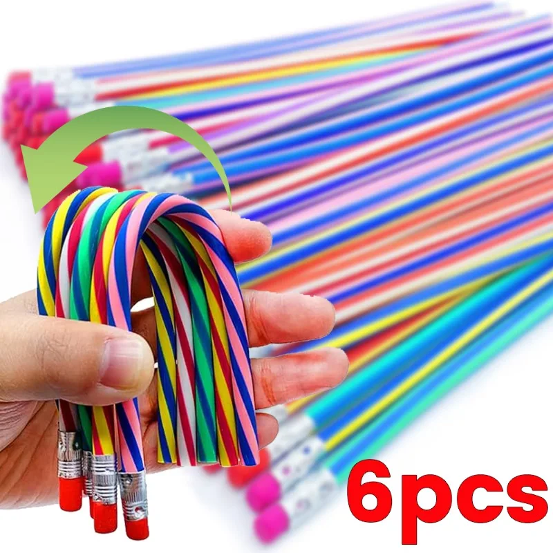 Magic-Bendy-Flexible-Soft-Pencil-with-Eraser-Colorful-Creative-Novelty ...