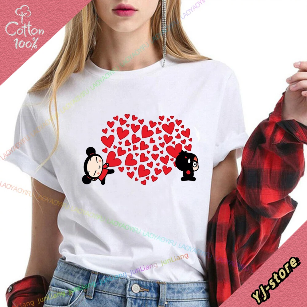 Funny-Cartoon-Pucca-China-Doll-T-shirt-Harajuku-Cute-Graphic-100-Cotton ...