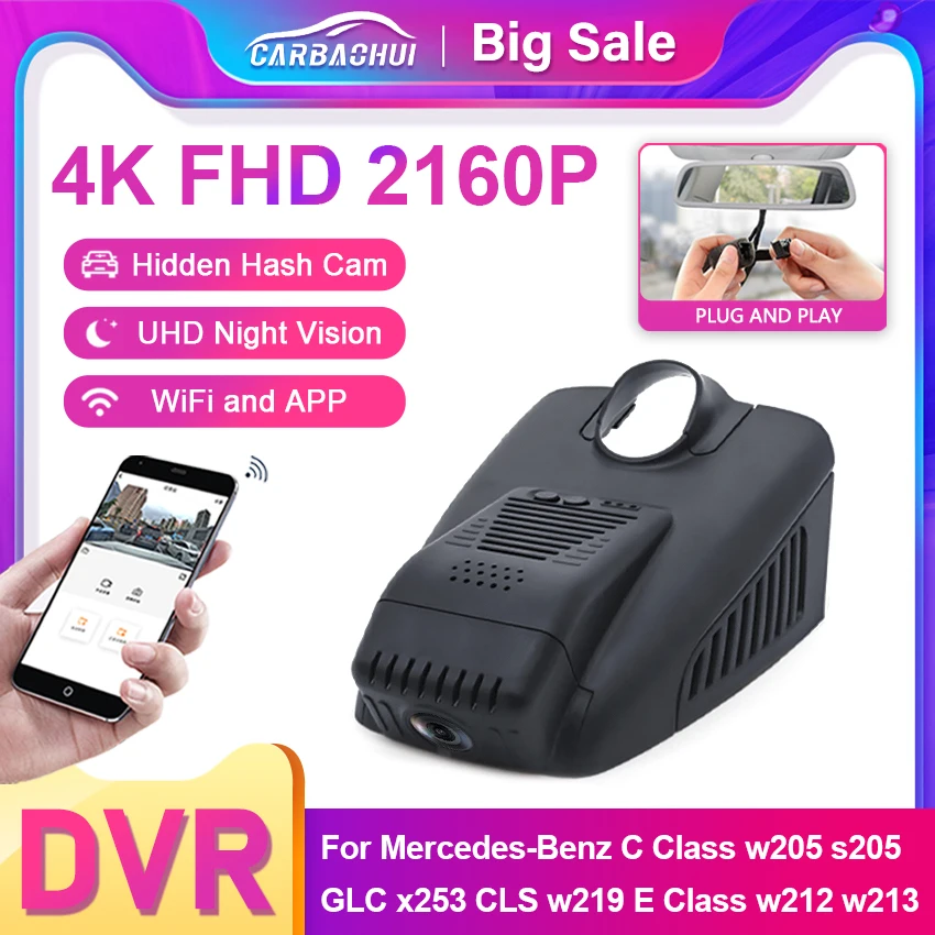 4K-Car-Video-Recorder-Wifi-DVR-Dash-Cam-For-Mercedes-Benz-C-Class-w205 ...