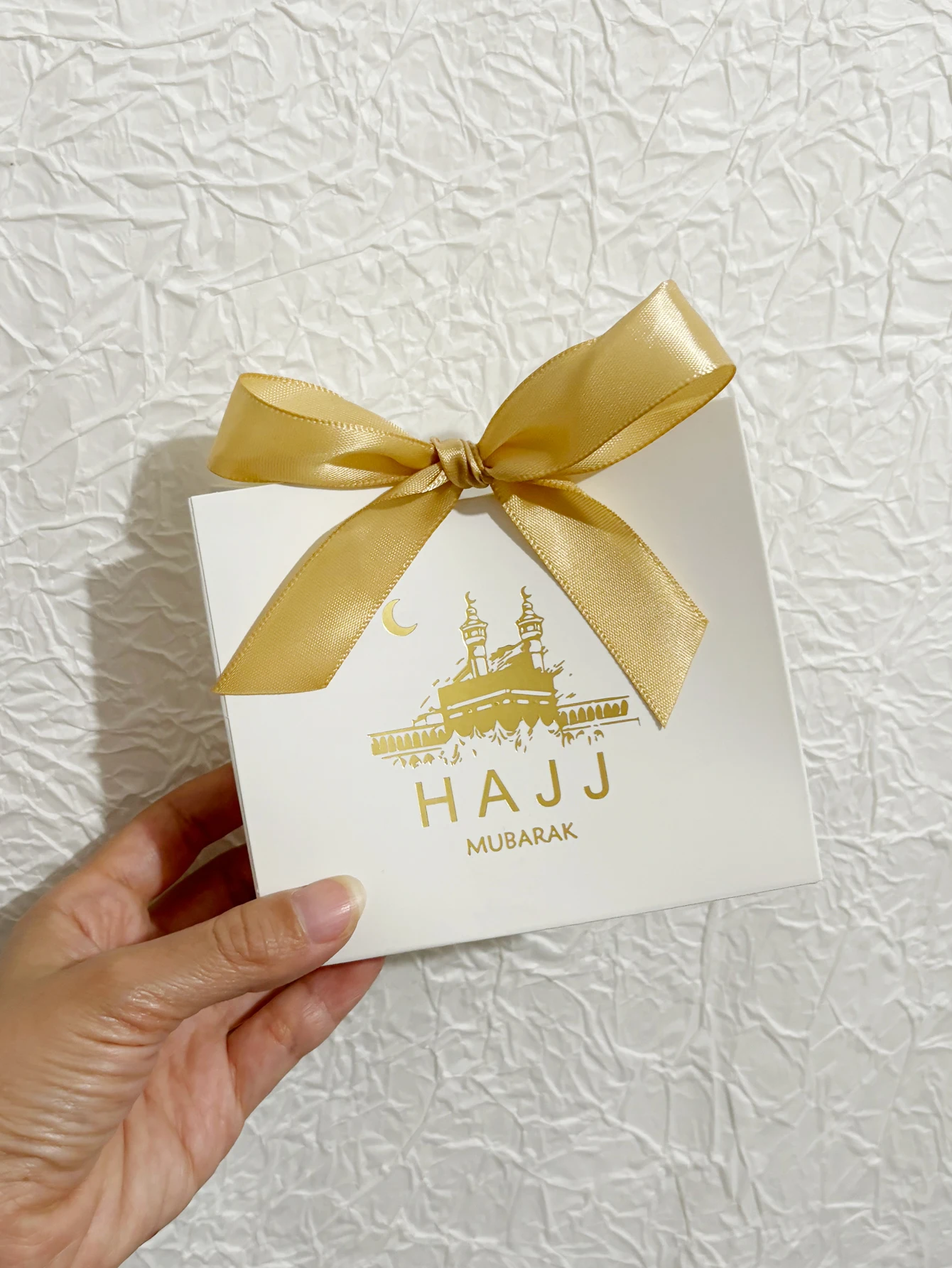 HAJJ-Mubarak-Candy-Box-Set-with-Ribbon-Golden-Mosque-and-Crescent-Moon ...