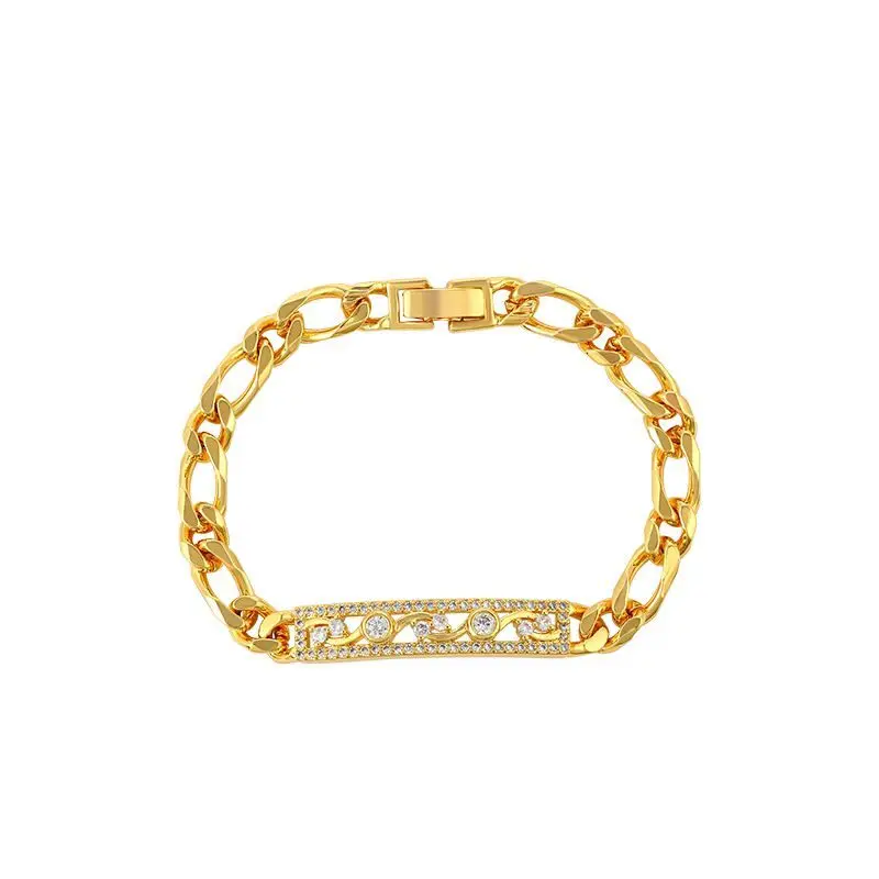 XP Jewelry -- Zircon Watch Bracelet For Men Women Pure Gold Color ...