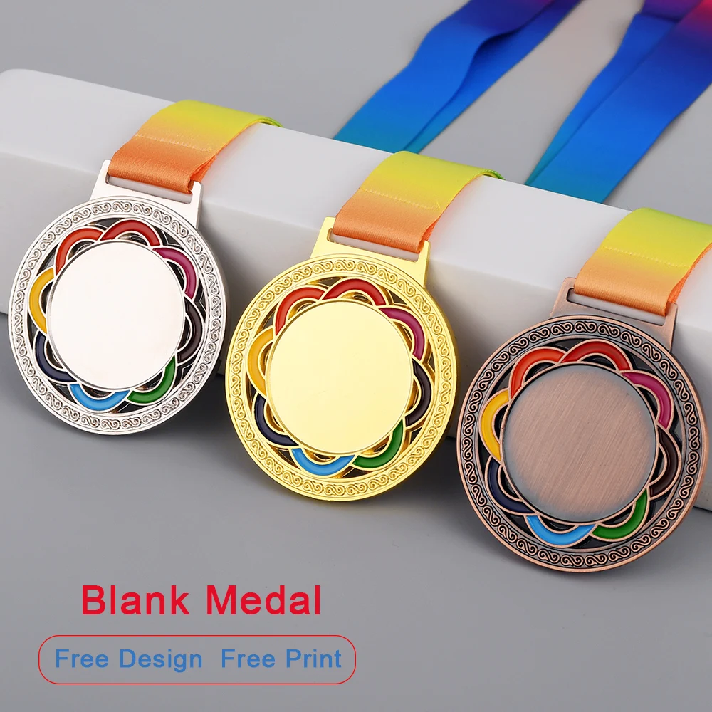 Award-Medals-Blank-Medal-with-Color-Ribbon-Gold-Silver-Bronze-Winner ...