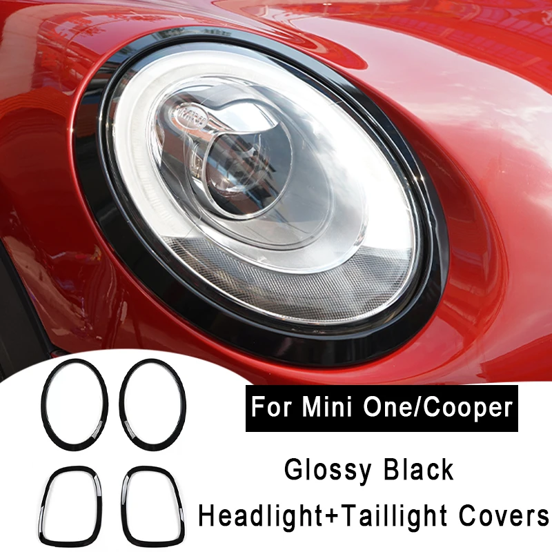 Gloss-Black-Car-Headlight-Tail-Light-Rear-Lamps-Frame-Cover-Stickers ...