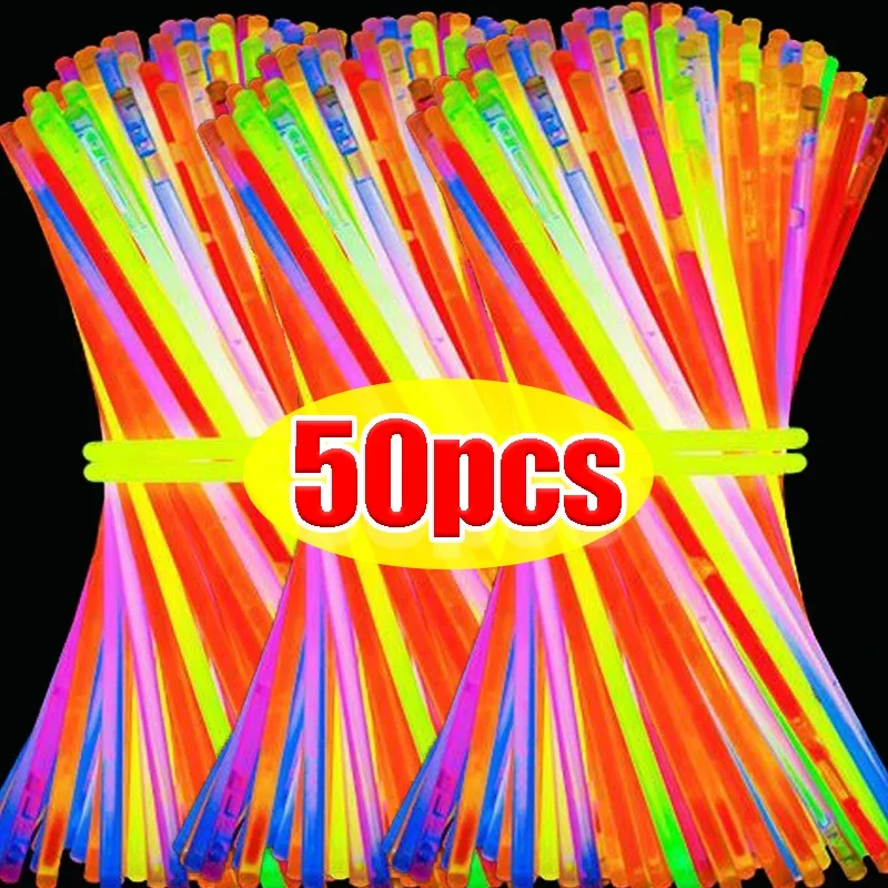 50-5Pcs-Fluorescence-Sticks-Party-Multicolor-Glowing-Stick-Bright ...