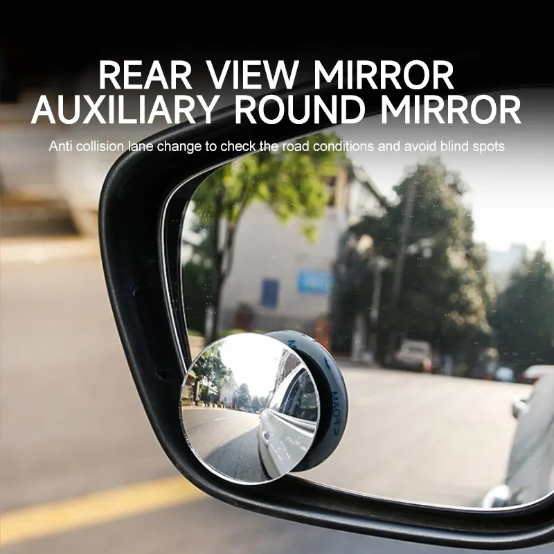 2Pcs-Round-Frame-Convex-Blind-Spot-Mirror-Safety-Driving-Wide-Angle-360 ...
