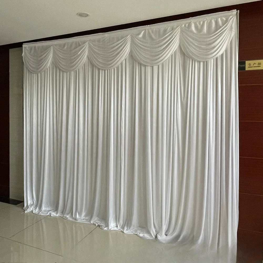 Luxury Ice Silk Backdrop Curtains, Wedding Stage Backdrop Drapes Silk ...