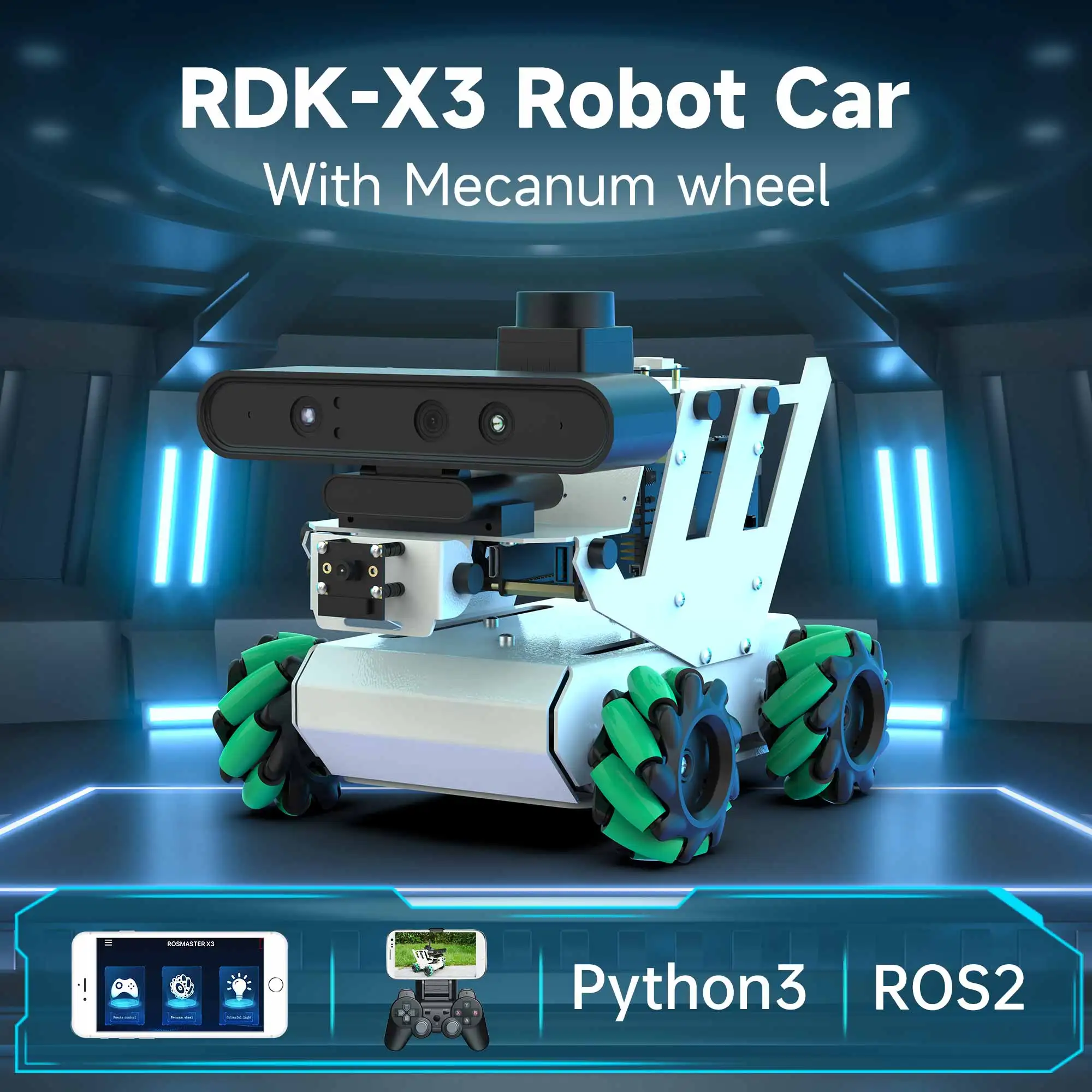 Yahboom-RDK-X3-ROS2-Robot-Programmable-Smart-Car-with-Mecanum-Wheel-Depth-Camera-Lidar-Support ...