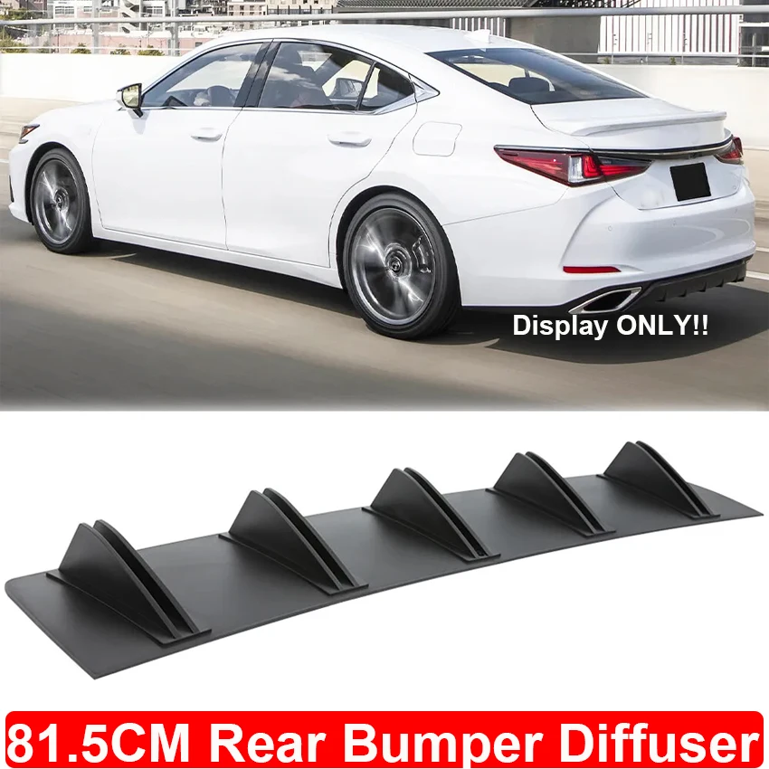 81-5cm-Universal-Rear-Bumper-Diffuser-5-Shark-Fins-Splitter-Spoiler ...