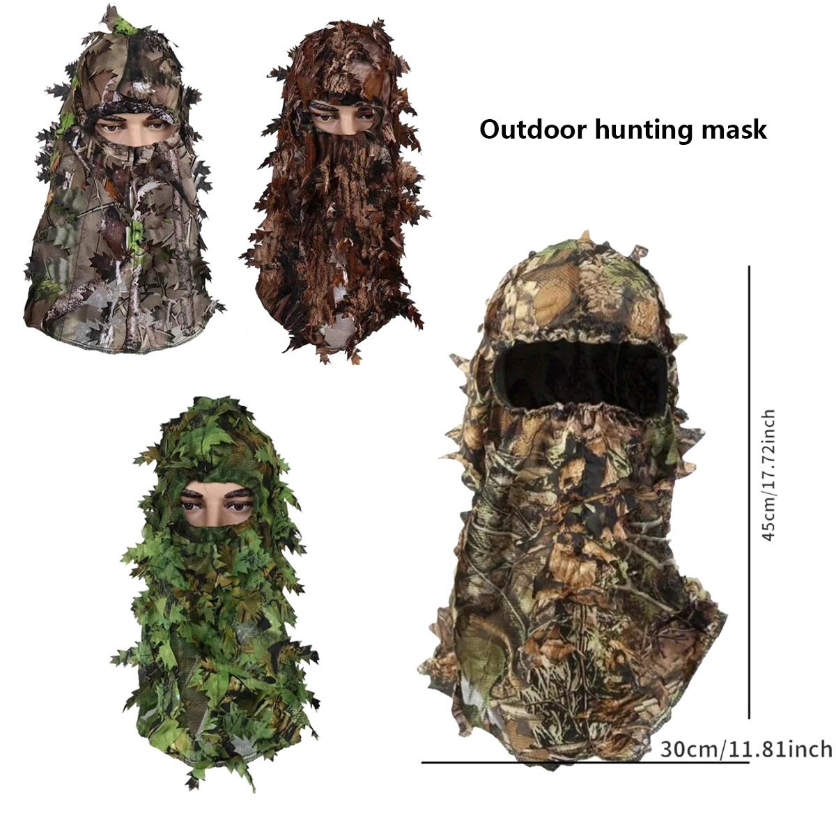 1PC Tactics Outdoor 3D Leaf Camouflage Face Mask Ghillie Suit ...