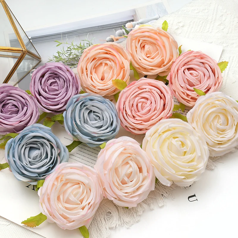 20pcs-7-8cm-Princess-White-Rose-Artificial-Silk-Flower-Heads-DIY ...