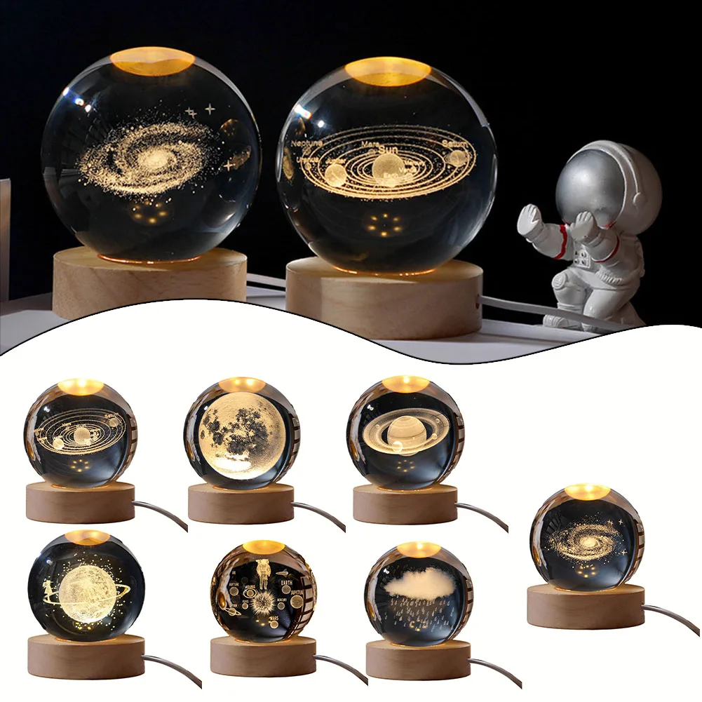 USB-LED-Crystal-Ball-Night-Lights-3D-Moon-Table-Lamp-Planeta-Brilhante ...