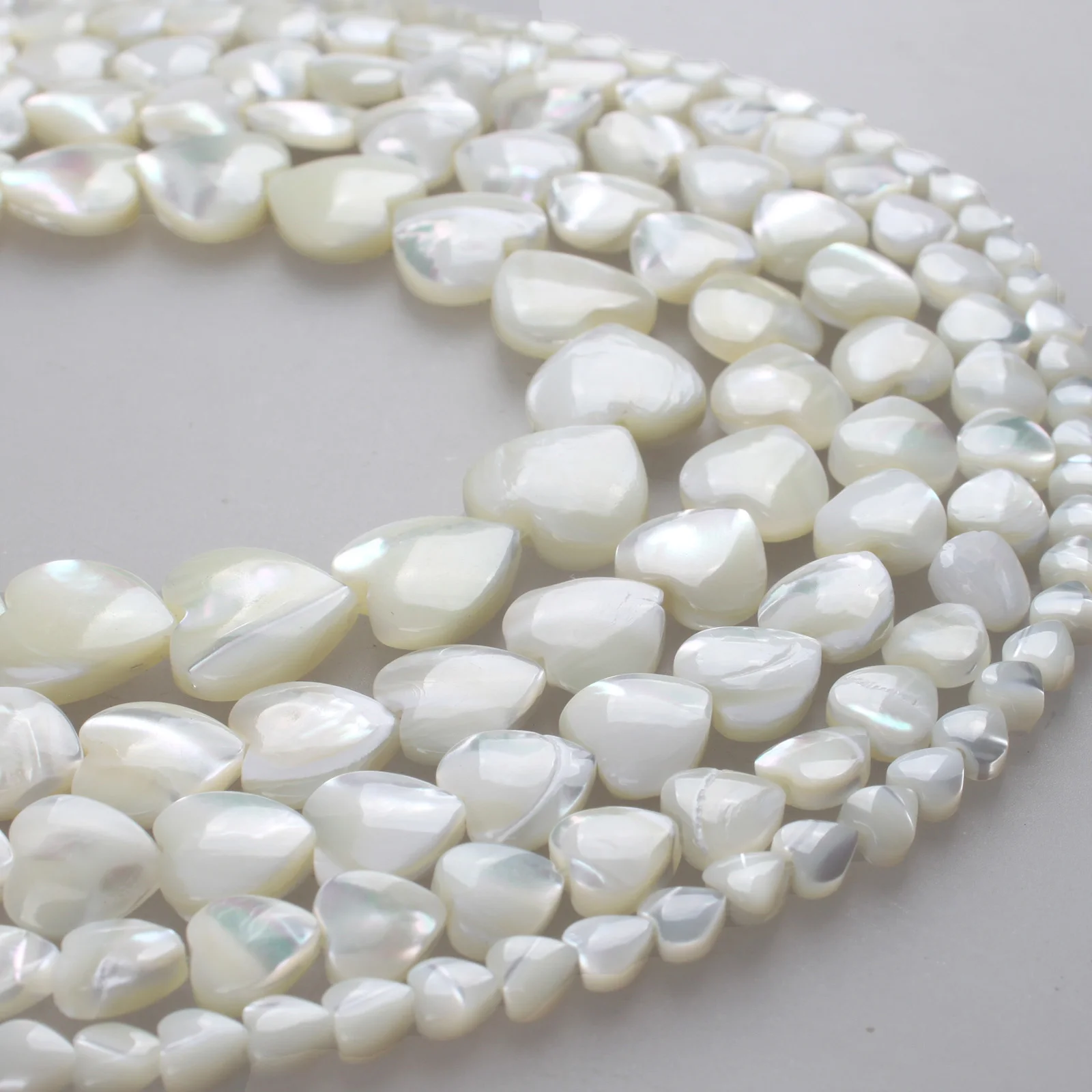Natural Shell Beads Aaa White Mother Of Pearl Shell Heart Shape Beads 5 ...