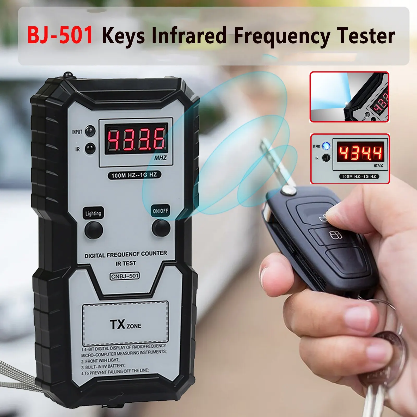 Car-Keys-Infrared-Frequency-Tester-100M-1GHZ-Digital-Electronic ...