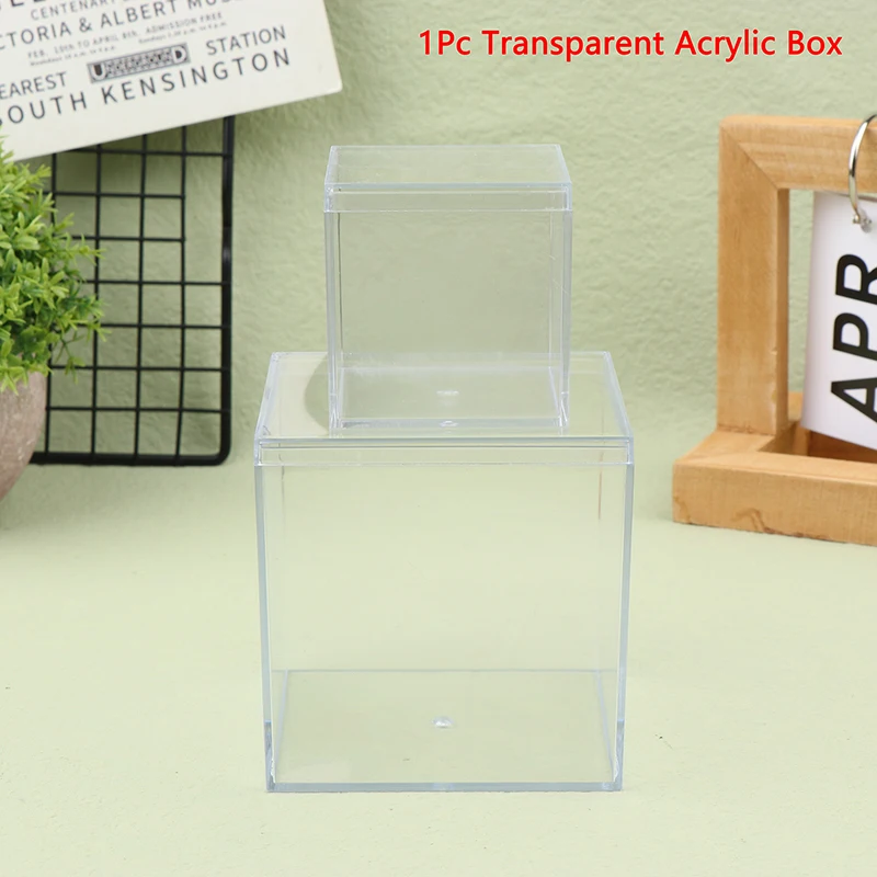 1Pc-Transparent-Acrylic-Boxes-With-Cover-Plastic-Organizer-Small-Gift ...