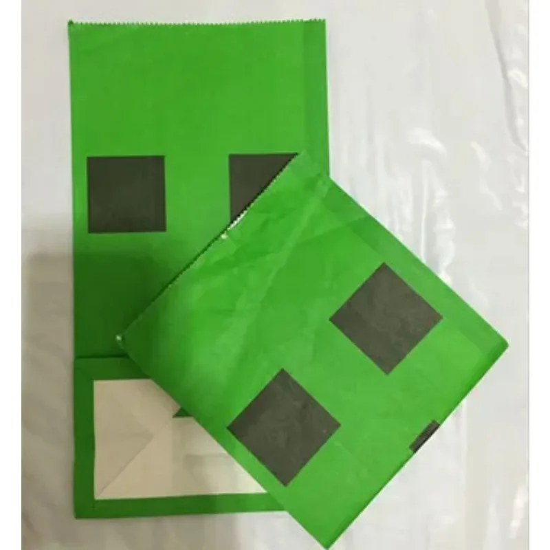 MINERFORT-Pixelated-Green-Mosaic-Game-Paper-bag-Party-Bag-Birthday ...