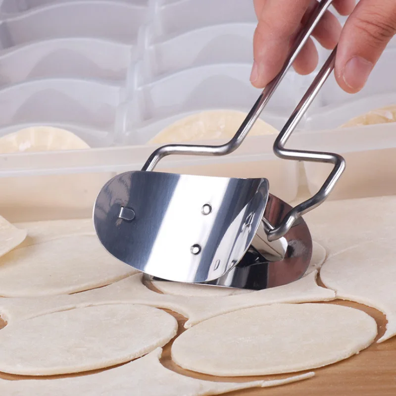 304 Stainless Steel Dumpling Maker Dough Circle Roller Machine Kitchen ...