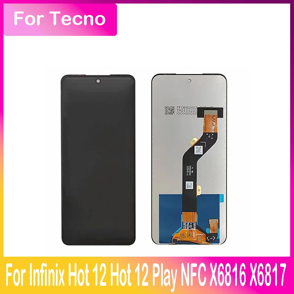 Black-6-82-inch-For-Infinix-Hot-12-Hot-12-Play-NFC-X6816-X6817-LCD ...