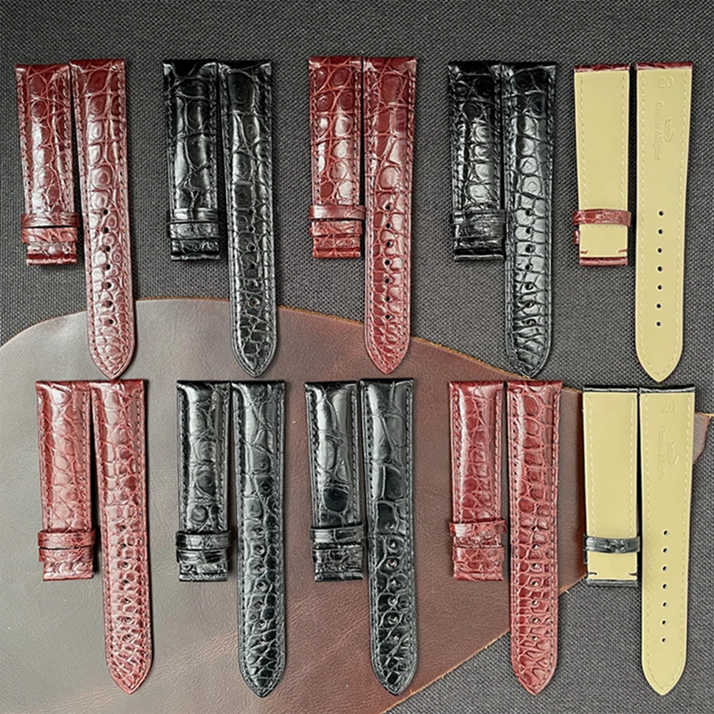 Crocodile Leather Watchband 18mm 19mm 20mm 21mm 22mm Alligator Strap ...
