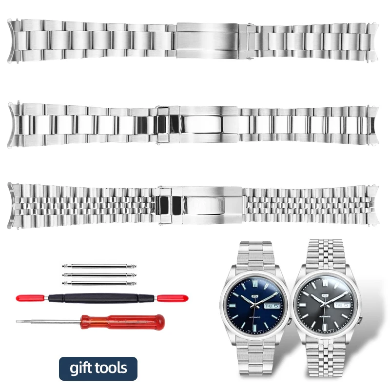 19mm Jubilee Oyster Curved End Stainless Steel Strap For Seiko ...