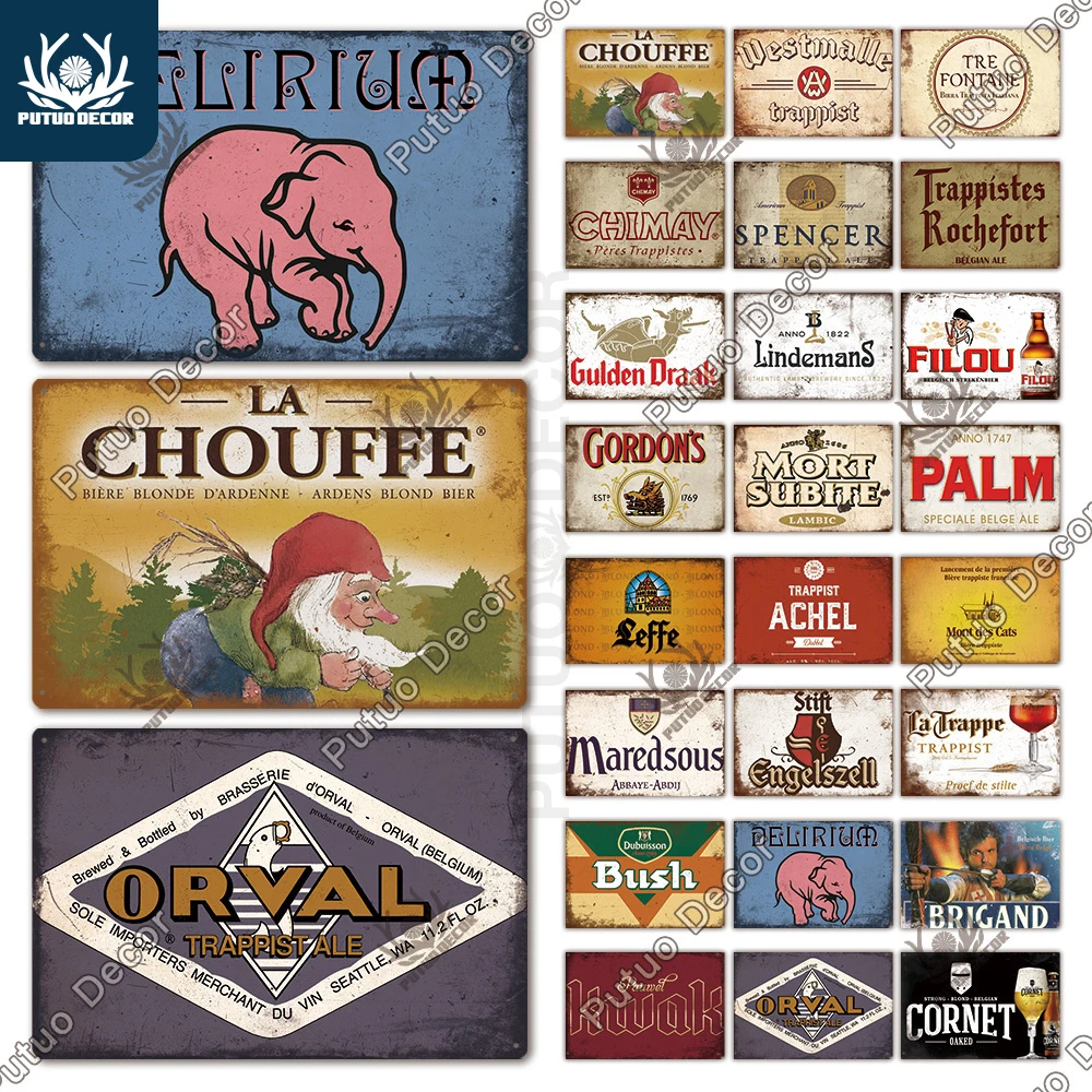 Putuo-Decor-Belgi-Bier-Plaque-Metalen-Vintage-Tin-Teken-Metalen-Teken ...