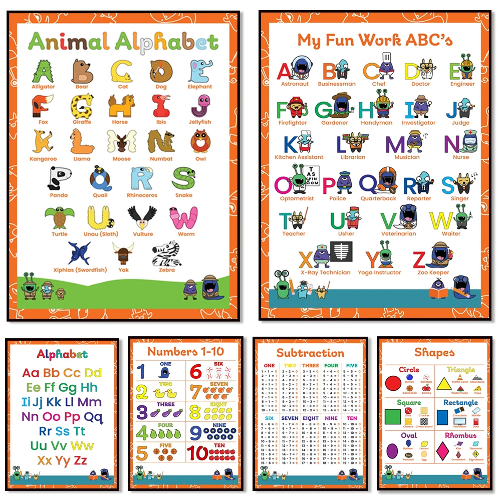 Shapes, Multiplication Subtraction Addition Math Printable for Kids ...