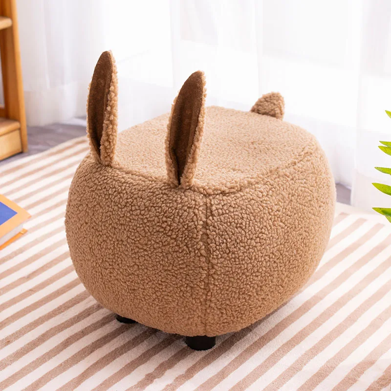 Wood Nordic Design Foot Stool White Chair Small Kids Cute Modern Foot ...