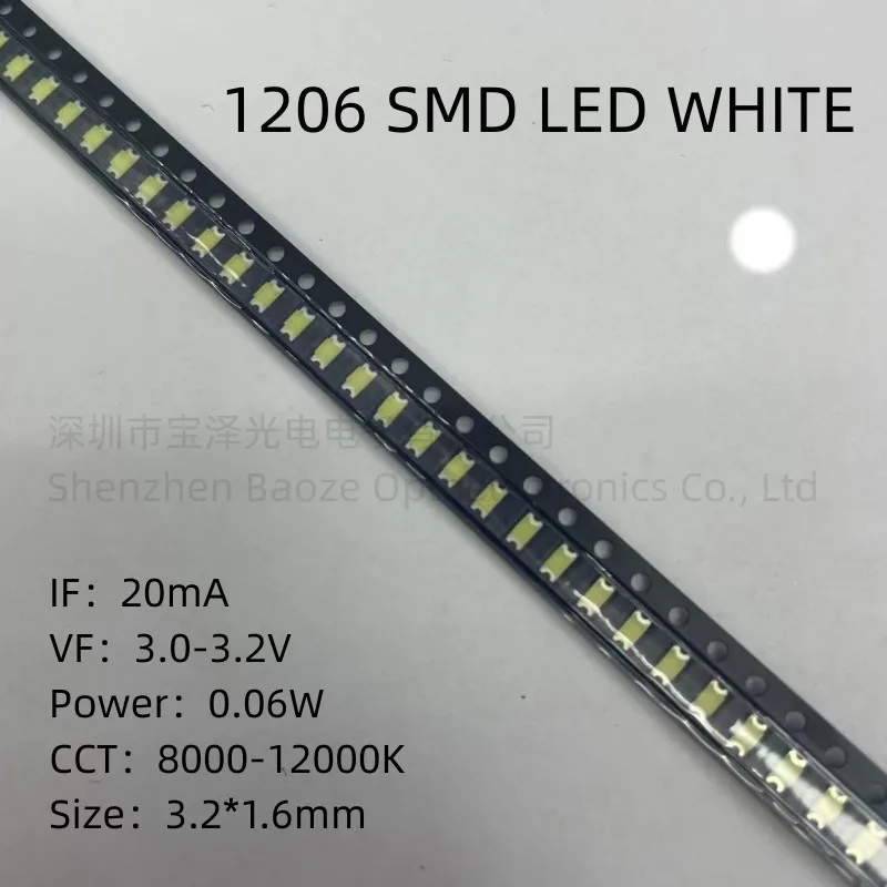 1206-SMD-LED-Red-Yellow-Green-White-Blue-Orange-Pink-Ice-Blue-3216 ...