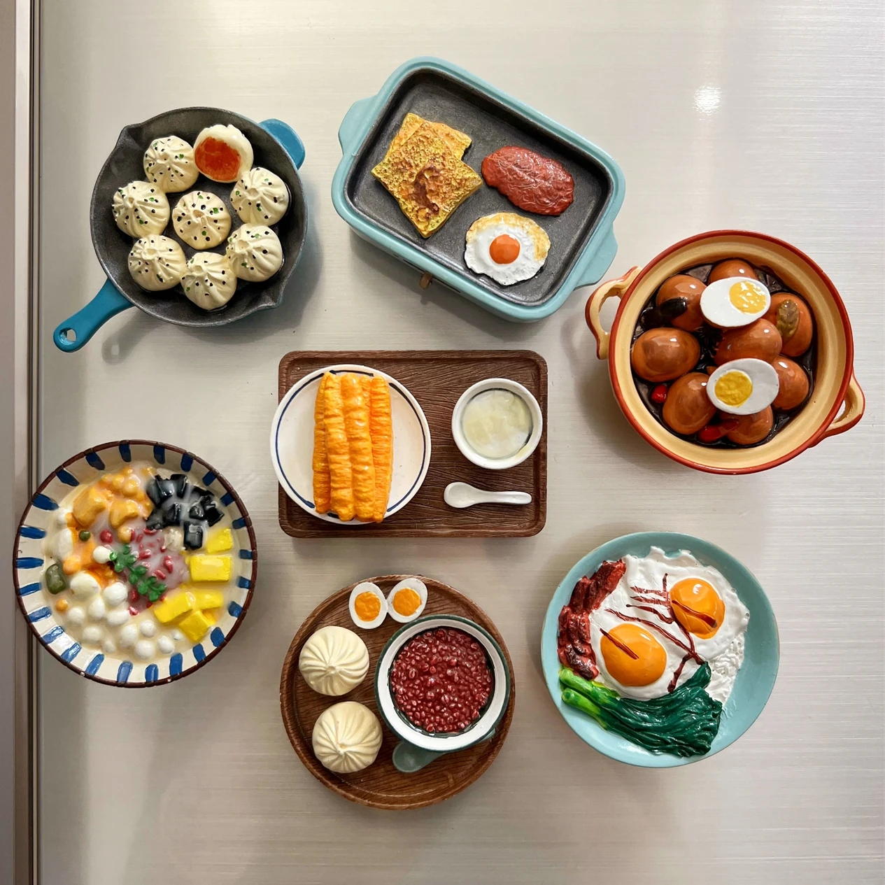 Congee-de-frijol-rojo-pintado-a-mano-mo-o-frito-olla-de-cocina-imanes ...