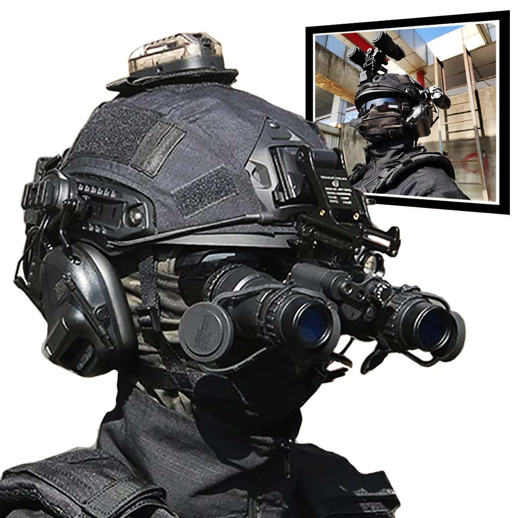 Airsoft Helmet AQzxdc Set, Wiht Tactical Headset & Goggles & NVG Mount ...
