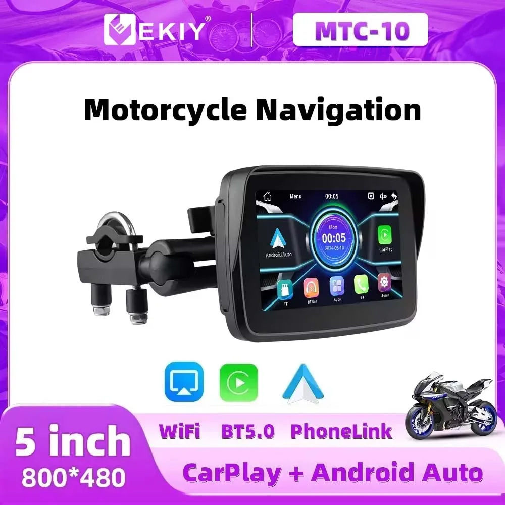 EKIY Portable Motorcycle Navigation Display Screen CarPlay Motorcycle ...