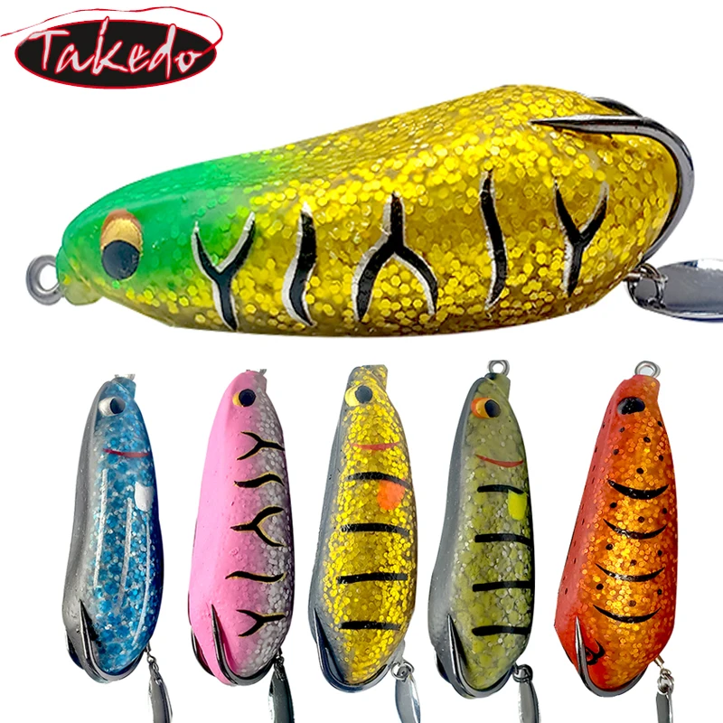 TAKEDO-2023-NEW-Fishing-Product-Topwater-Frog-Lure-LW039-8cm-25g-Jump ...