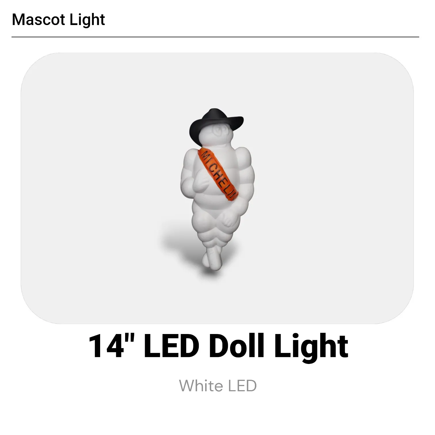 Pair New Man Mascot Doll Light 14" Car Truck Accessory with LED Light ...