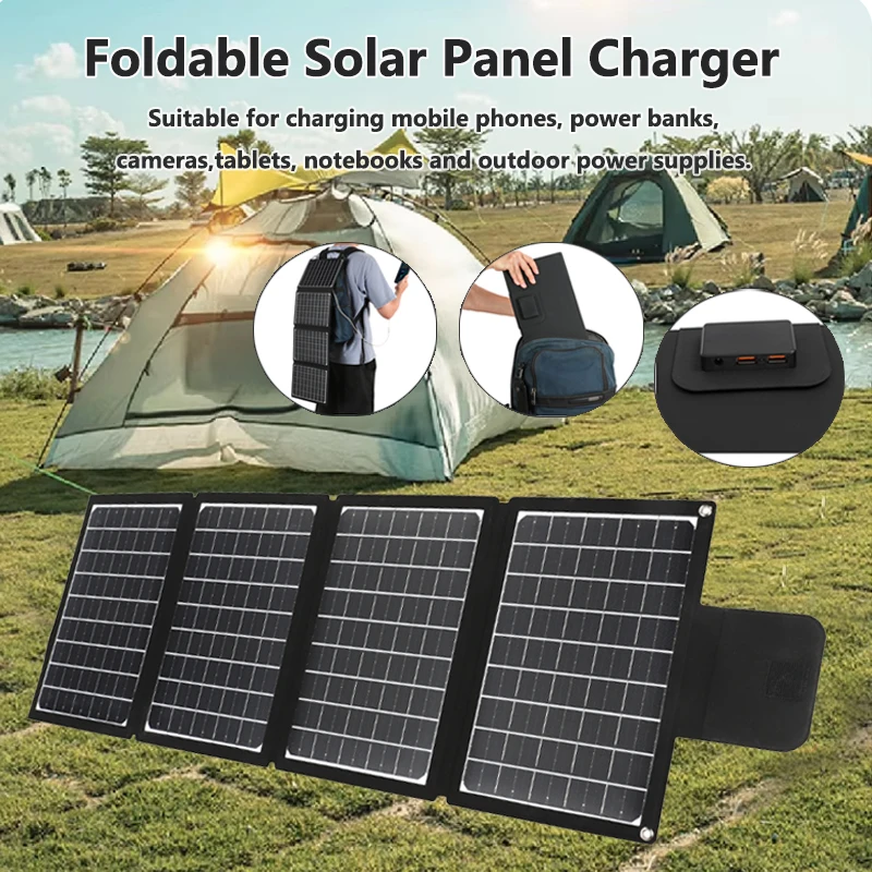 Portable Solar Panel High Power Outdoor Foldable Solar Cells Battery ...